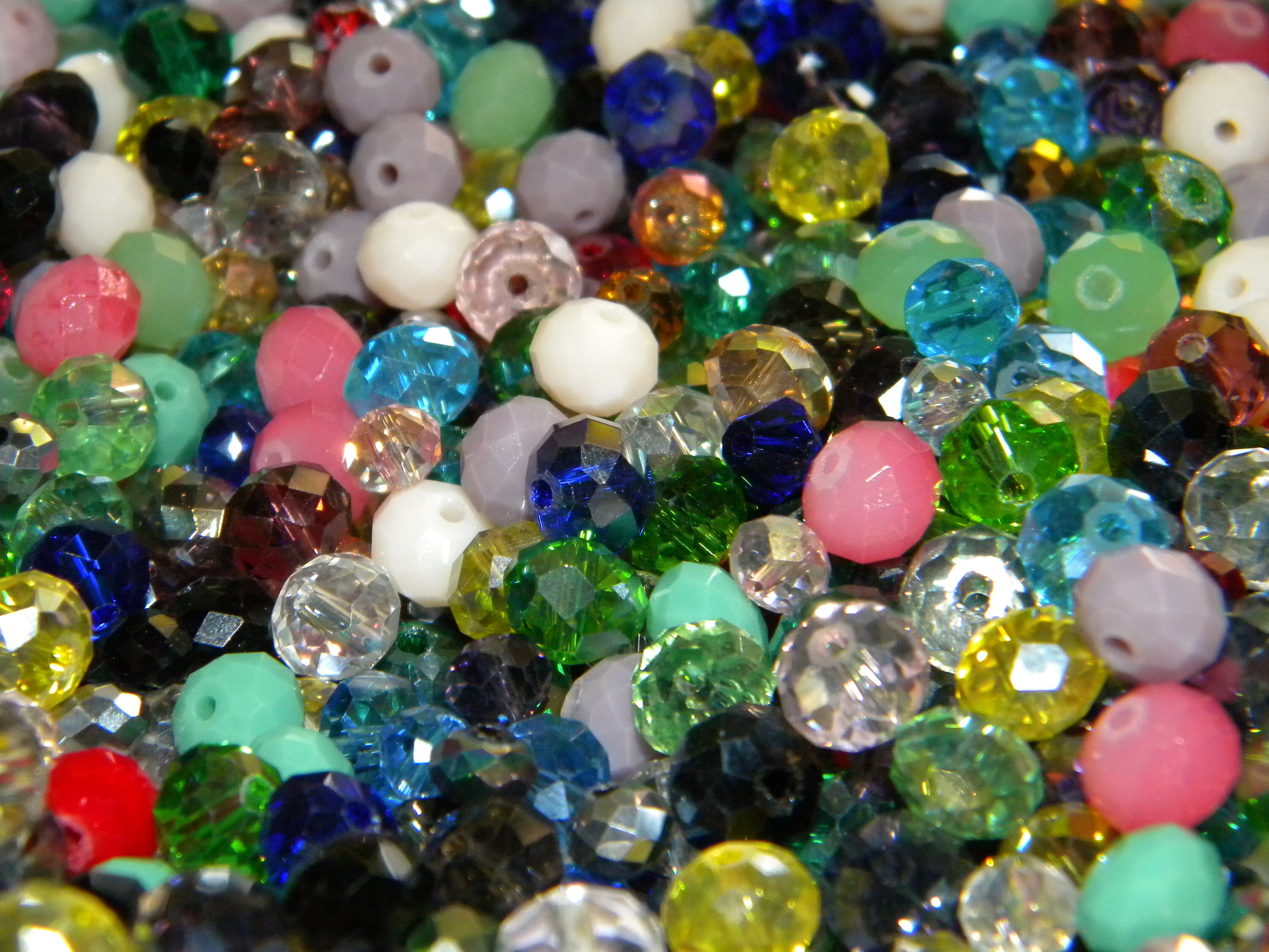 New 1/2 POUND Bulk Glass MIXED Shapes Rondelle Faceted Beads 6mm-10mm ...
