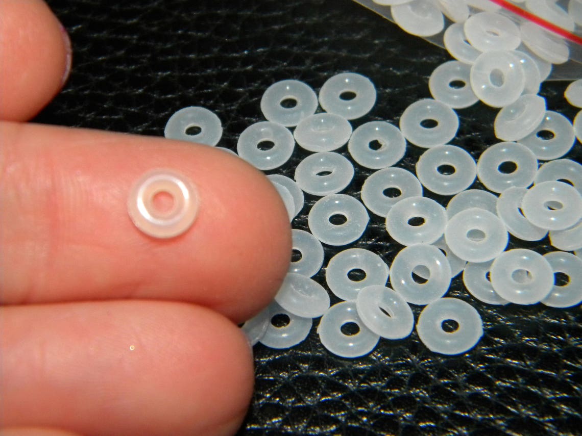 NEW 50/pc White Rubber Stopper Ring Spacer Bead Charm Fit European ...