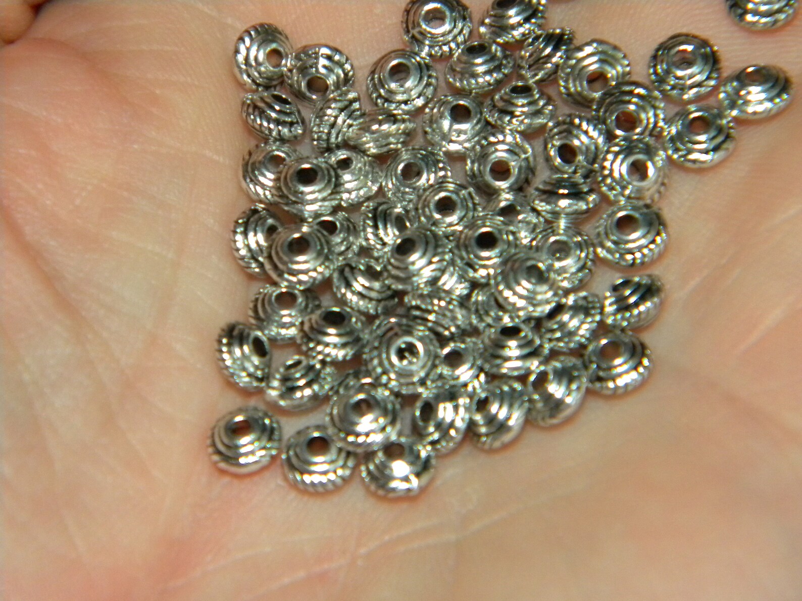 New 100/pc Antique Tibetan Silver Swirl Dotted Rope Edge Disc - Etsy