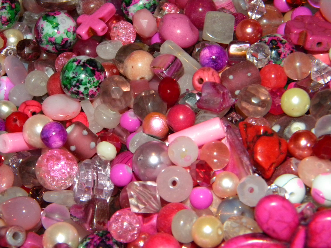 NEW 8/oz Premium Pink/Blush Bead mix Assorted Mixed Loose lot | Etsy