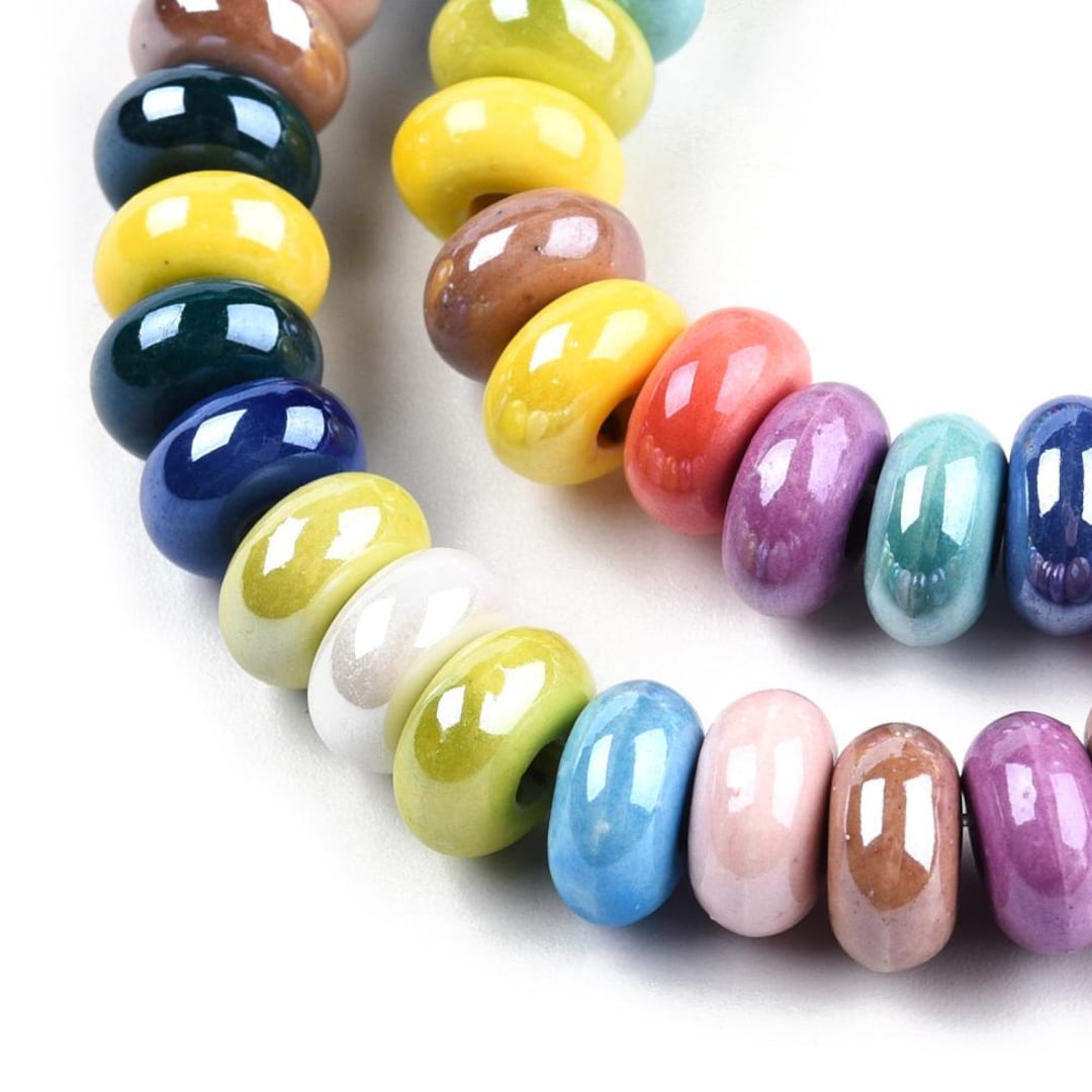1/strand Porcelain Beads Handmade Porcelain Bead Bright Glazed ...