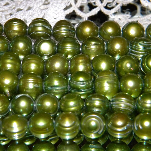 Apple Green Pearls - Etsy