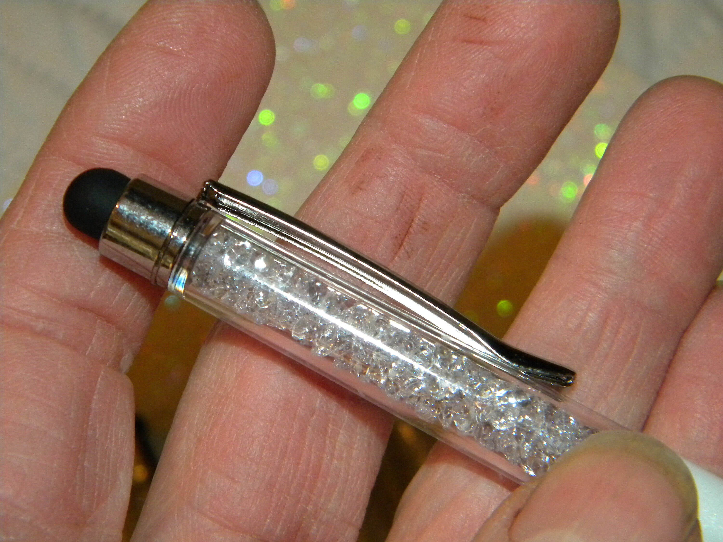 NEW 2/pc White/silver & Crystal COLOR Stylist Top Beadable Pen Add ...