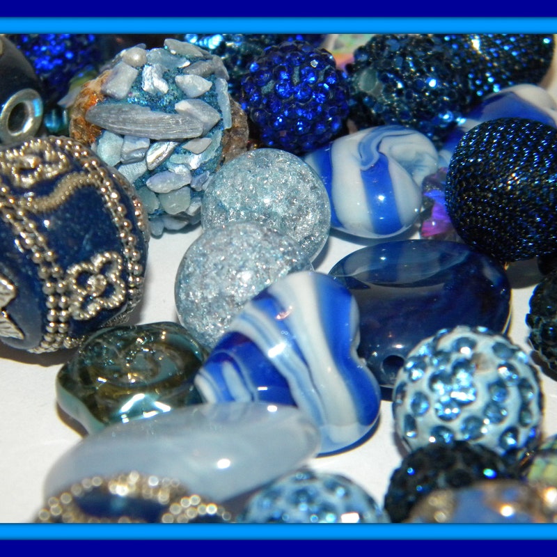 Blue Bead Accent Pieces - Etsy