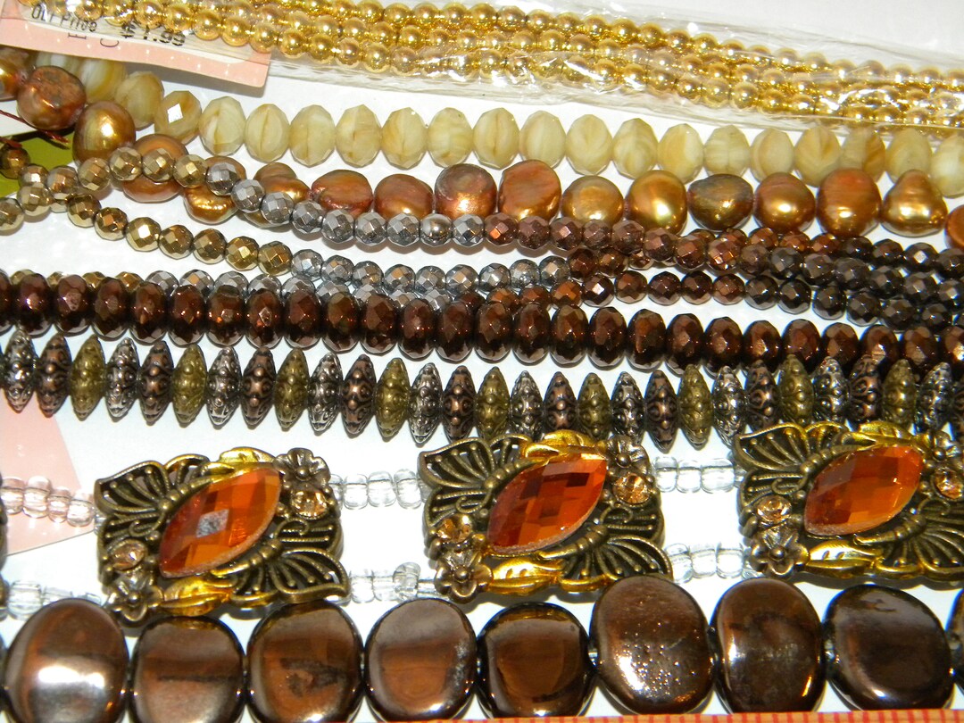New Brown Bronze Copper Mixed Strands Packets Huge Lot, Jewelry Making ...