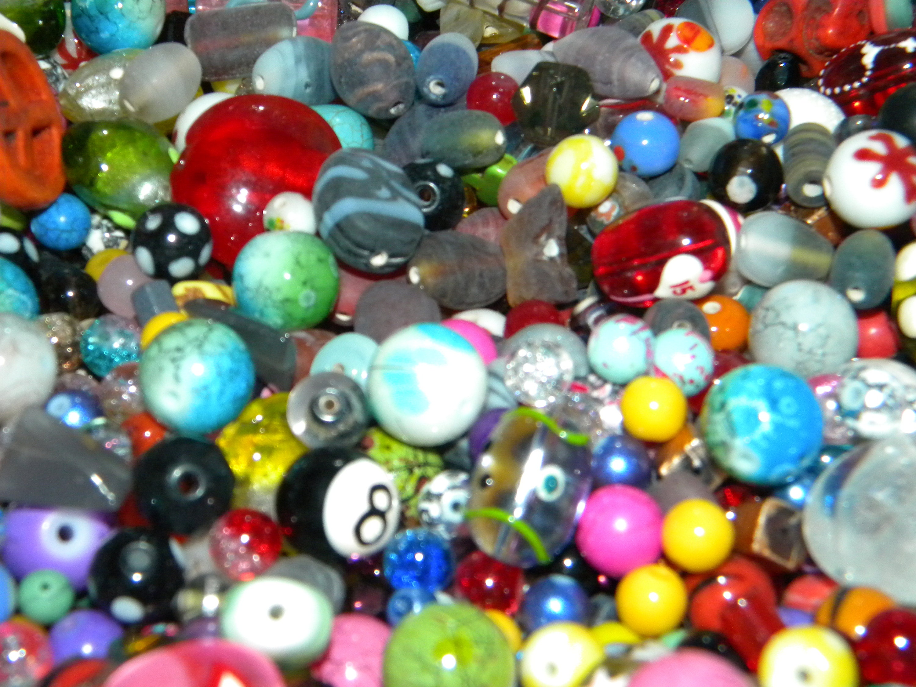 New 8/oz Multi-mixed Colors GLASS MIX Loose Lot of Beads 6mm-25mm Glass ...