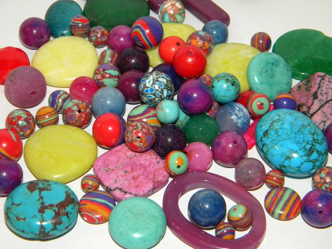 NEW 88/pc Lot Multi-mixed Loose Lot of Beads Assorted Sizes, Shapes ...