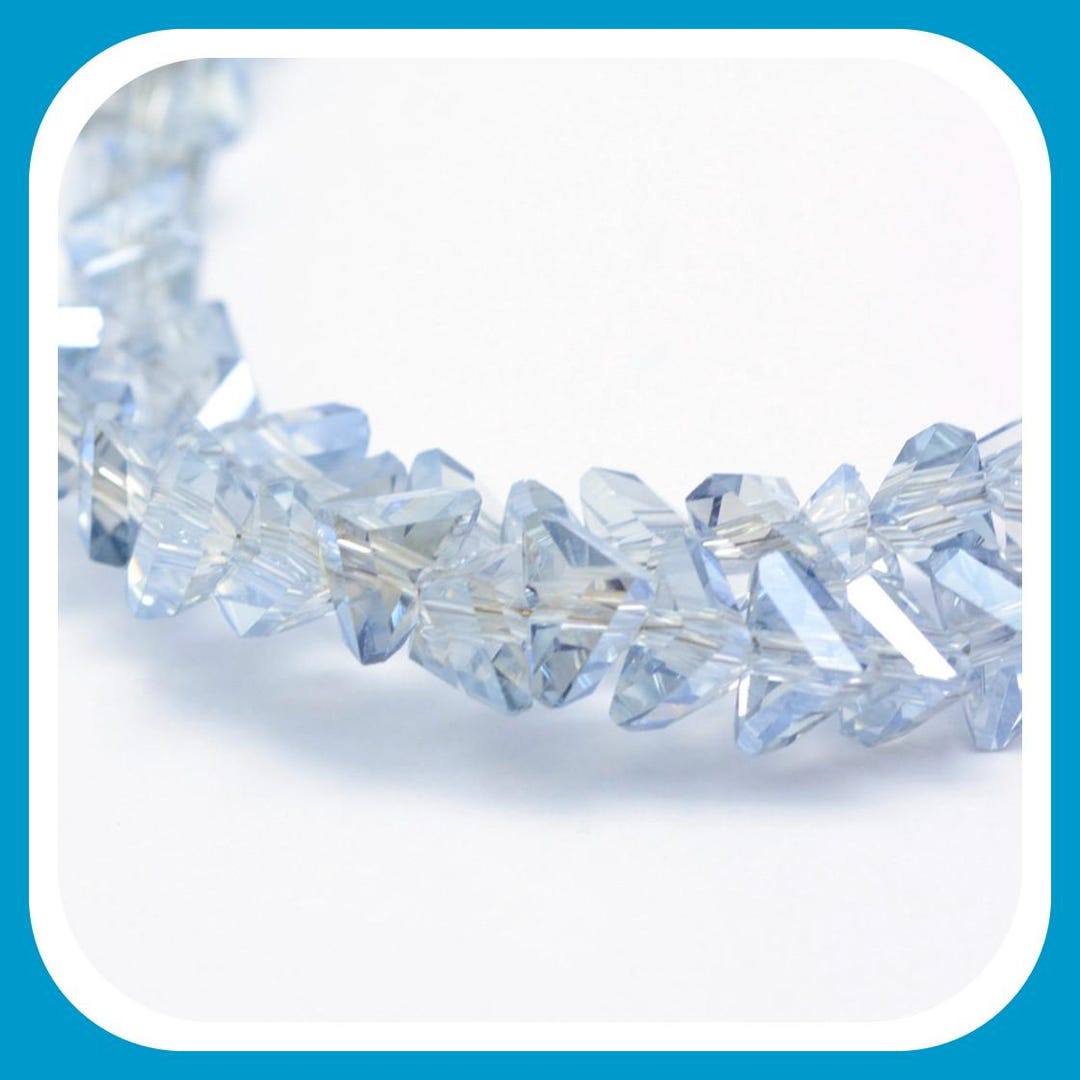New 1/st (about 100/pc) Triangle Facet Cut Crystal Winter Alice Blue, 4 ...