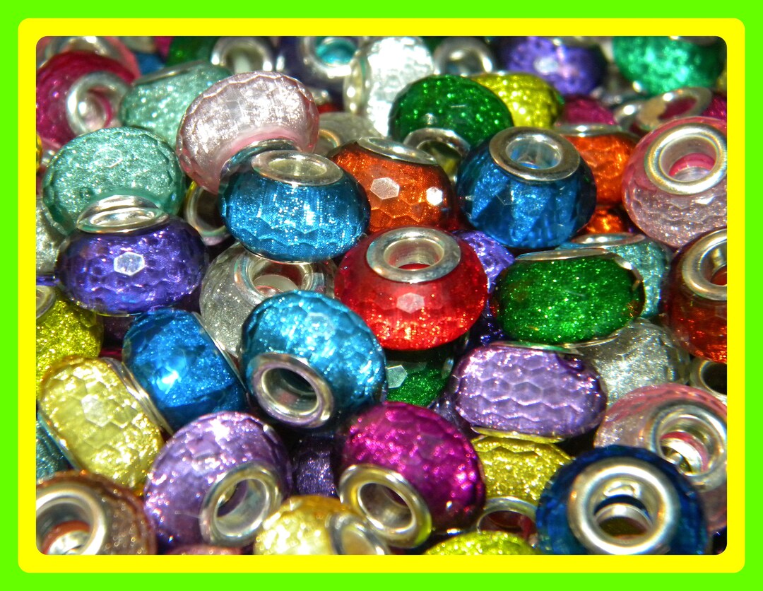 NEW 50/pc Faceted Glitter Holographic BRIGHT Sparkle European Style ...