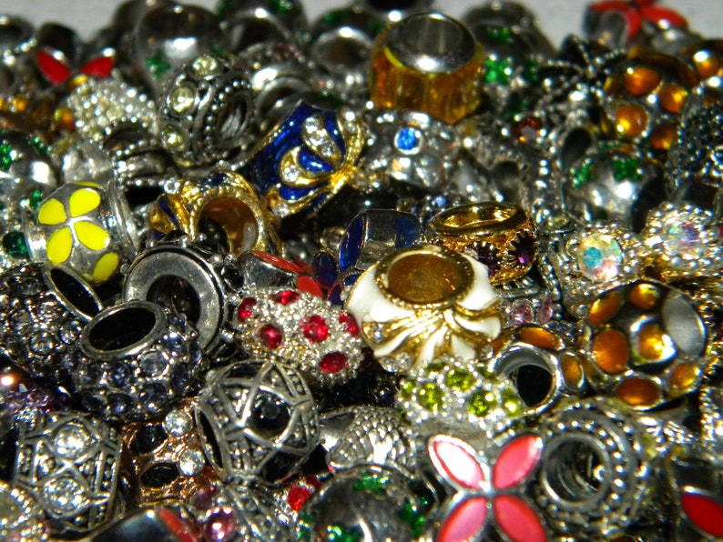NEW 15/pc SUPER FANCY European Spacer Rhinestone Metal - Etsy