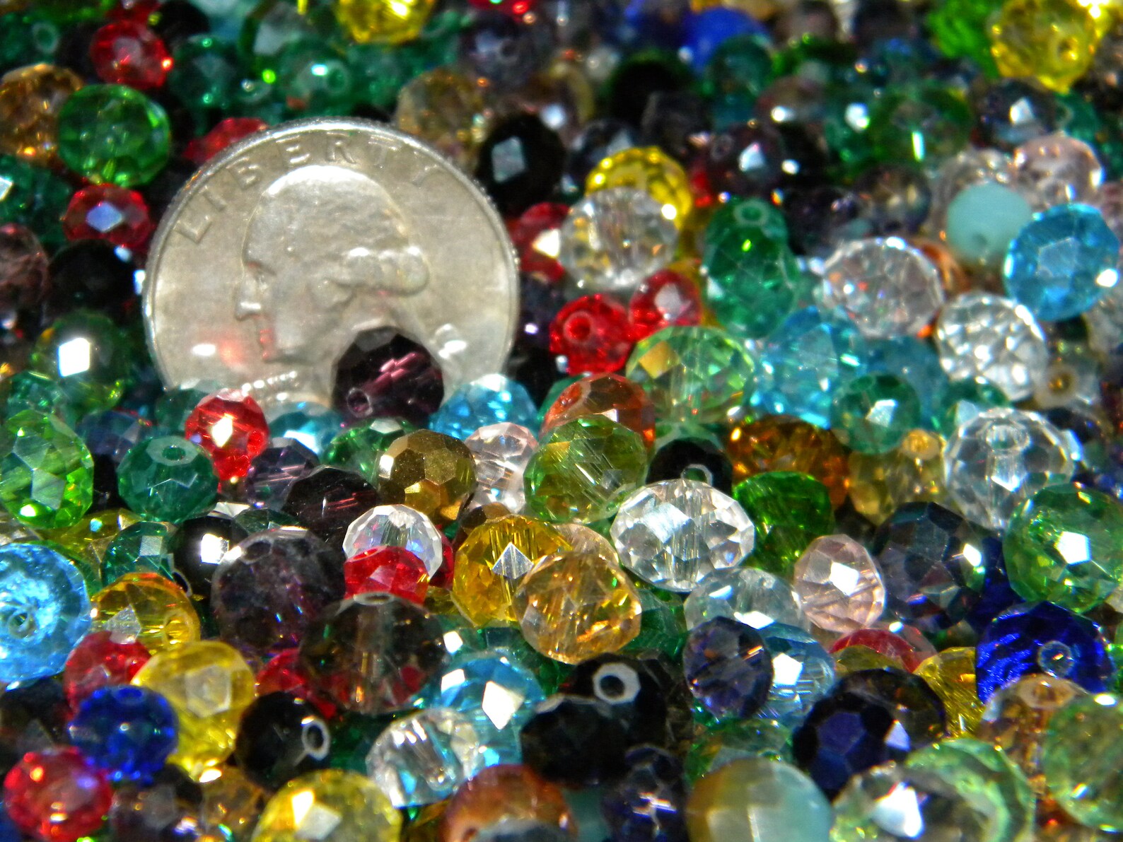 NEW 1 POUND 1000's of Beads Glass Rondelle Faceted Beads | Etsy