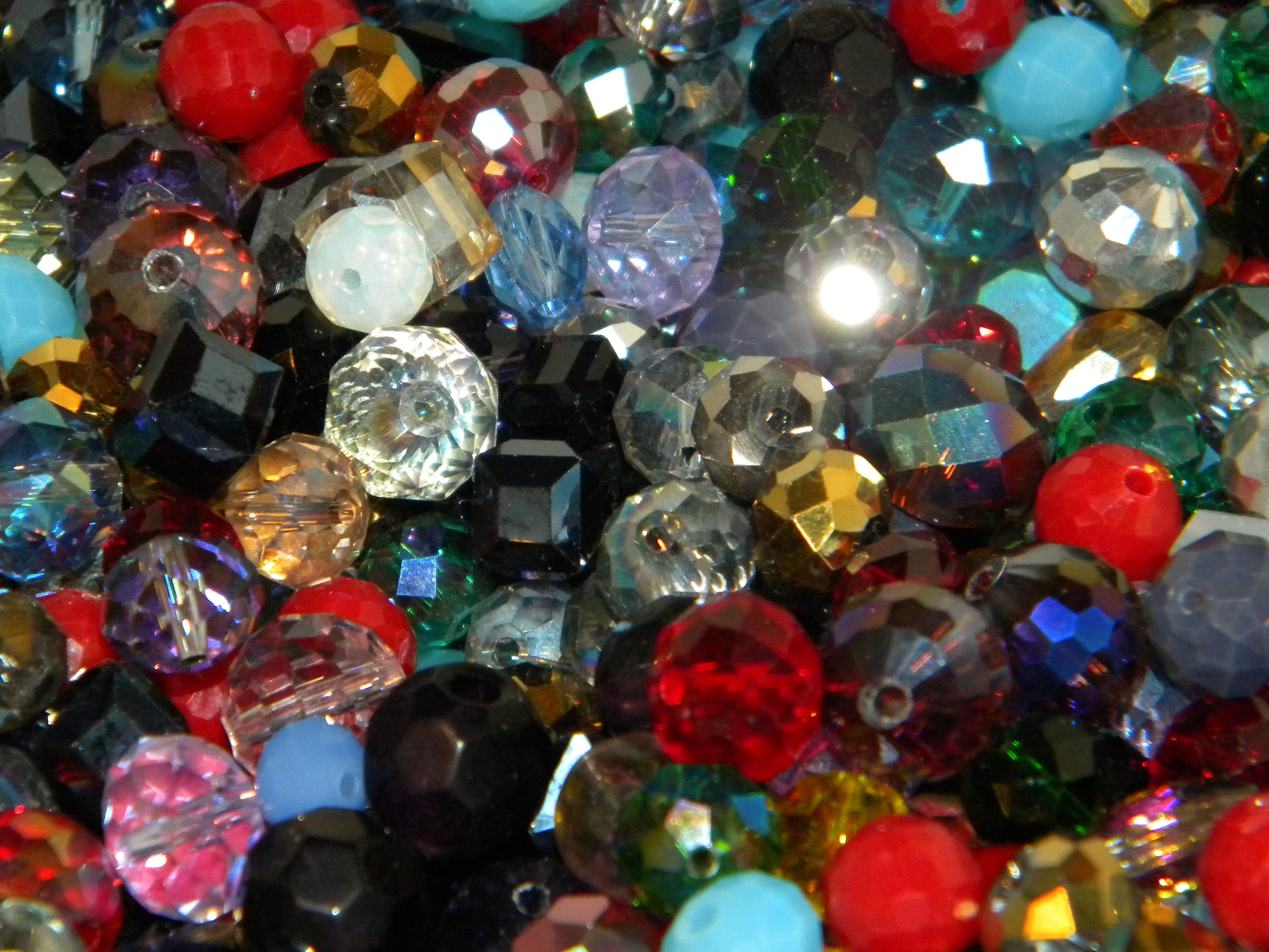 New 1/2 POUND Bulk Glass MIXED Shapes Rondelle Faceted Beads 6mm-10mm ...