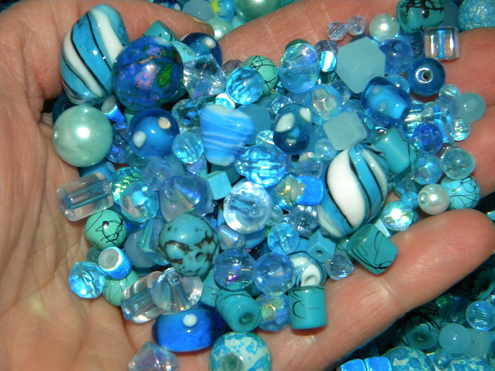 New 4/oz Light Blue Sky Mixed Loose Lot of Beads Assorted - Etsy