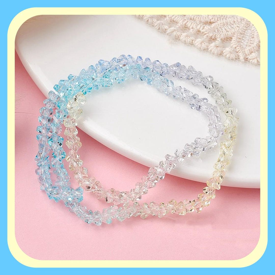 New 1/st Transparent Baking Paint Glass Bead Segmented Multi-color ...