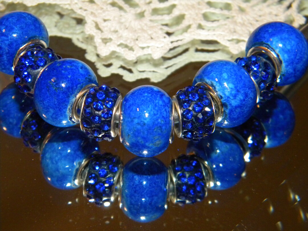 New 9pc Dark Blue Glass Bubble Splash 14x11mm Lampwork Etsy