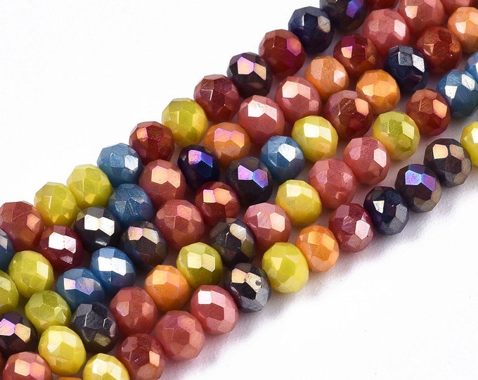 New 2/strand MIXED Dark Harvest Color Multi-color AB Strand 3.5x3mm ...