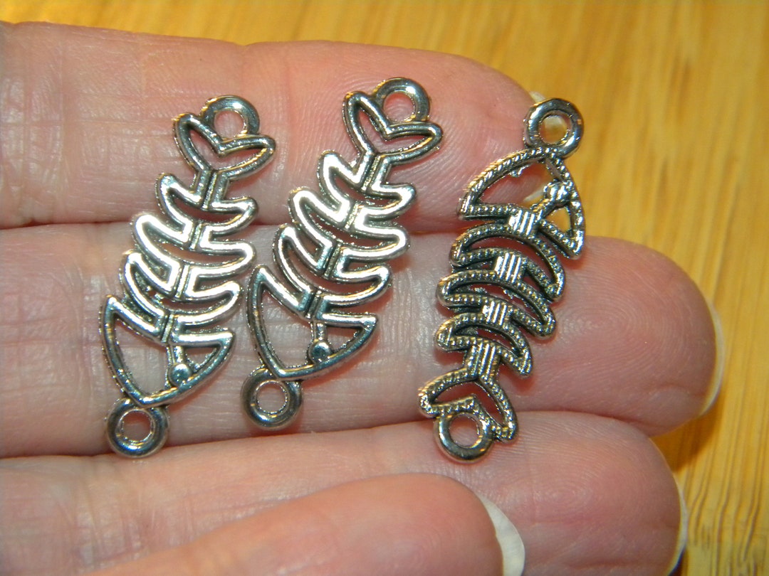 20/pc FISH Bones Curved Connectors Metal 31x11x2mm CHARMS, Pendants ...