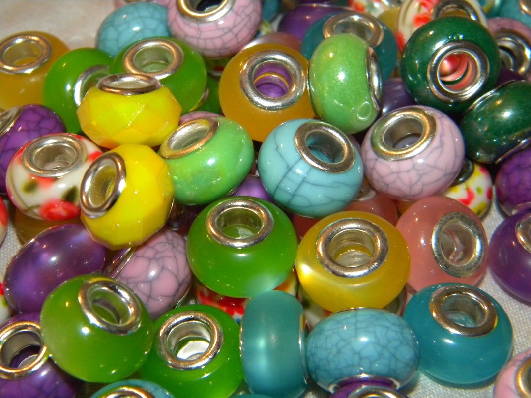 New 20/pc Pastels SPRING Bouquet Rainbow Mixed Colors 14mm Spacer Beads ...