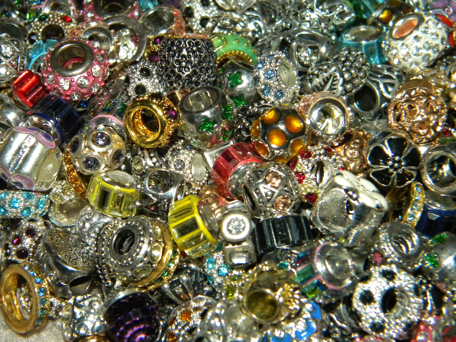 NEW 15/pc SUPER FANCY European Spacer Rhinestone Metal | Etsy