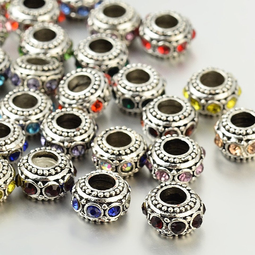 NEW 10/pc Mixed Very Nice Super FANCY Metal & Crystal Spacer European ...