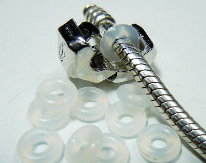 NEW 50/pc White Rubber Stopper Ring Spacer Bead Charm Fit | Etsy