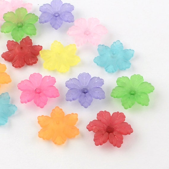 NEW 50/pc Larger Fluted Flower Resin Flower 22mm Bead Cap | Etsy