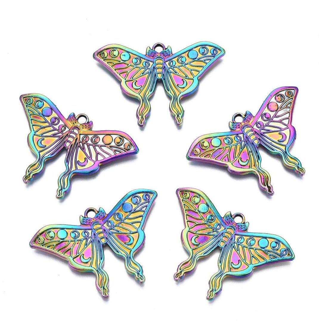 New 5/pc Large Rack Plating Rainbow Color Alloy Pendants, Cadmium ...
