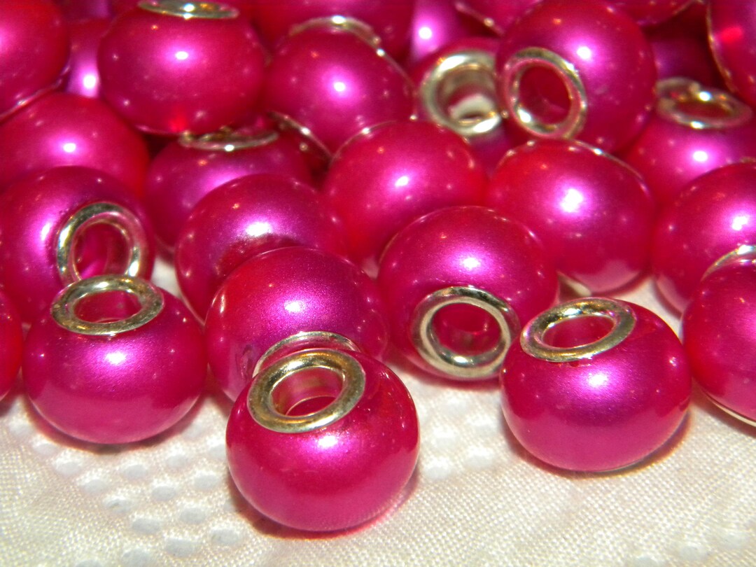 New 20/pc Hot Fuchsia PINK Smooth Bubbled Edge 14.5x11.5mm European ...