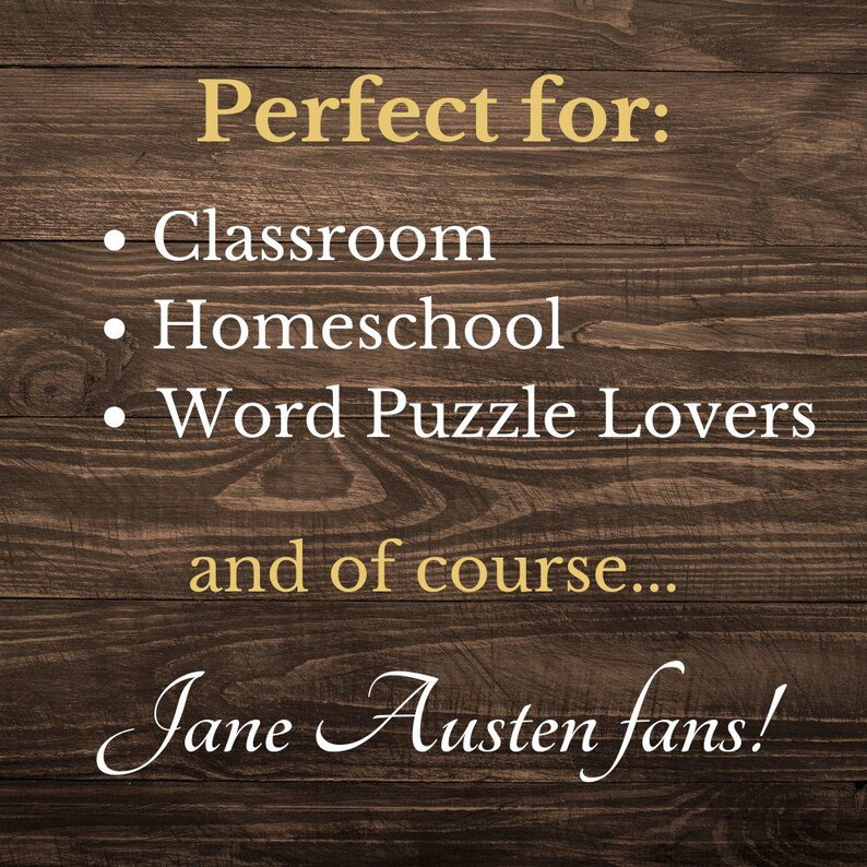 Northanger Abbey Word Search Printables | Jane Austen Word Puzzles ...