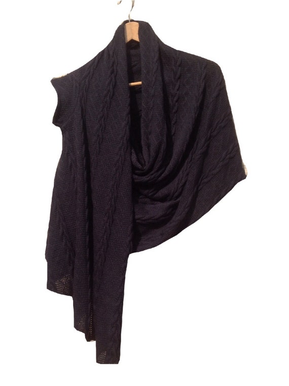 One sleeve scarf / Women top / Casual chic / Black shrug / | Etsy