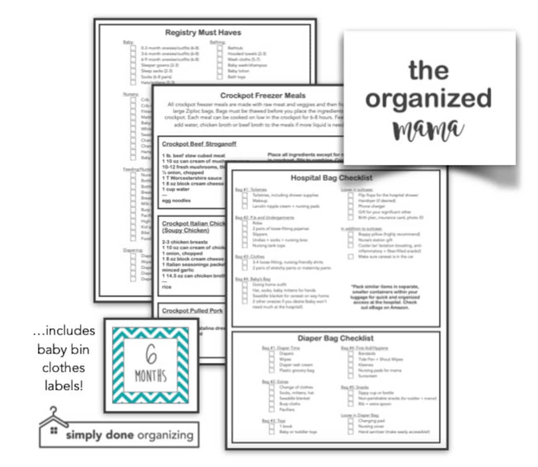 Congratulations Gift for Mom to Be, Organized Mom, Pregnant Mama ...