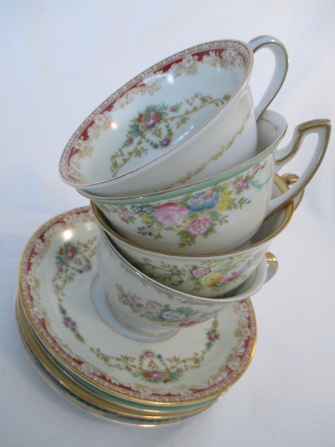 Vintage Mismatched Shabby China Cups & Saucers for Tea Party - Etsy