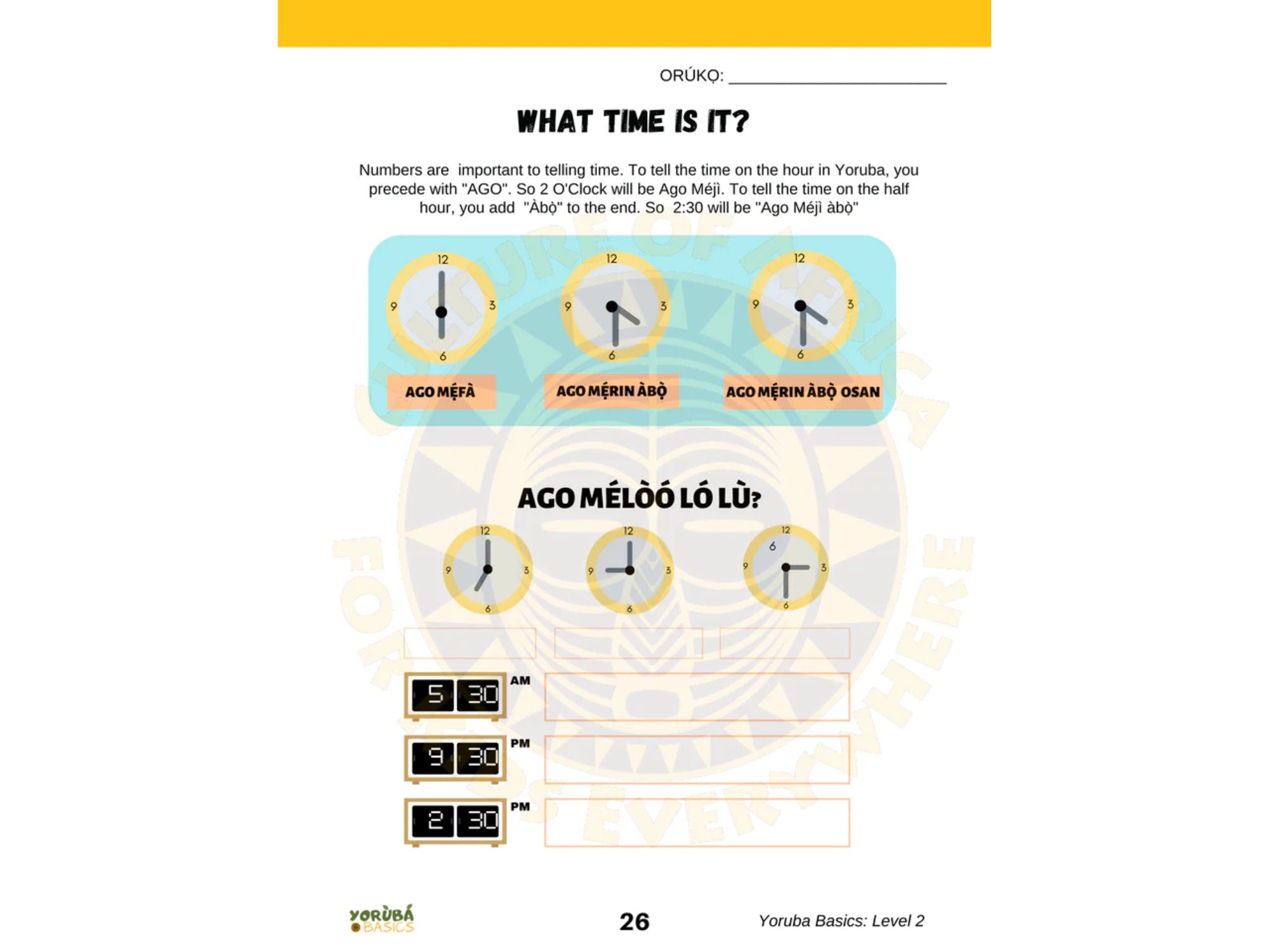 Yoruba Basics, Yoruba Basics Workbook for Beginners, Workbook for 8 to ...