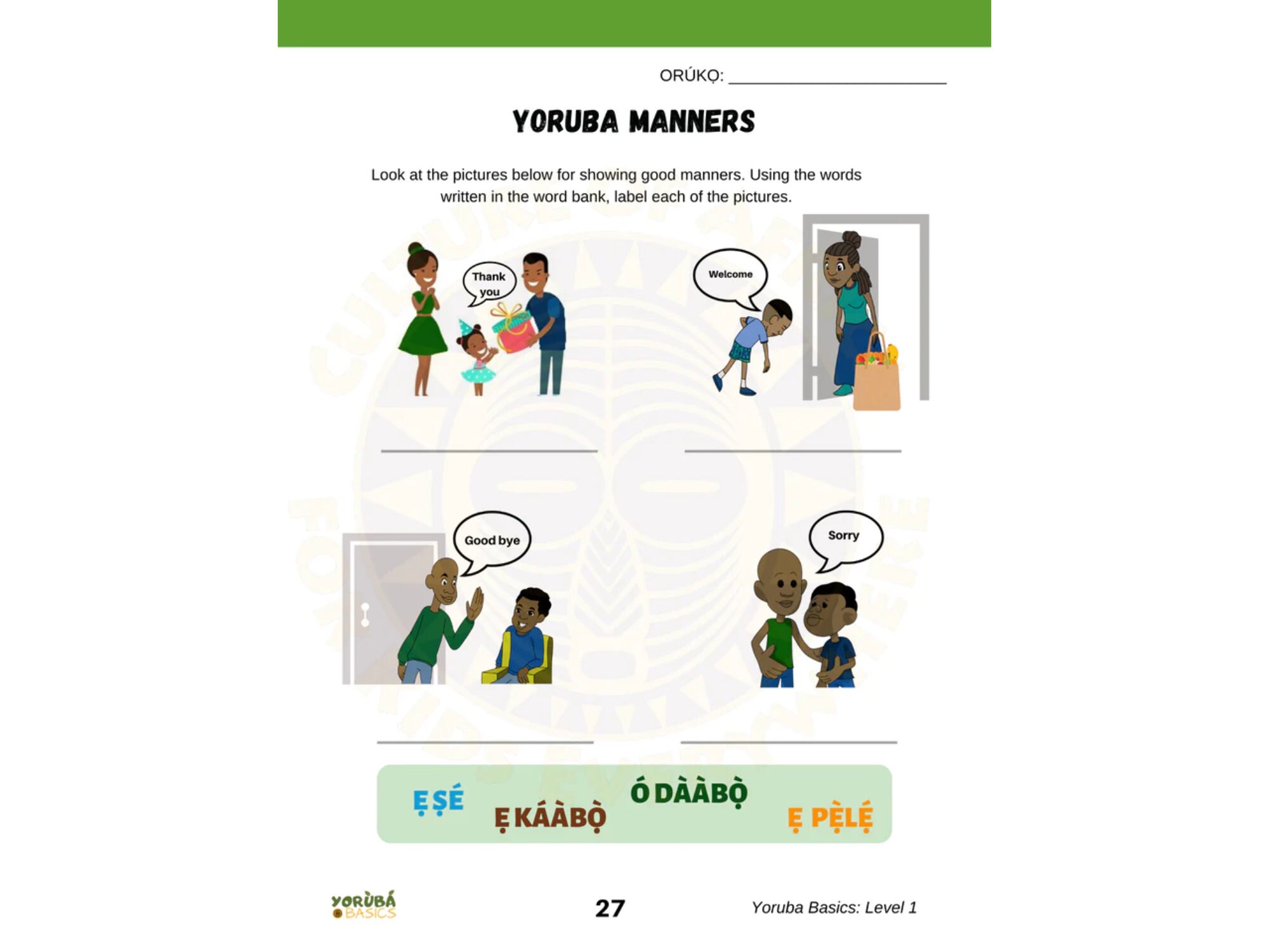 Yoruba Basics, Yoruba Basics Workbooks for Beginners, Yoruba Culture ...