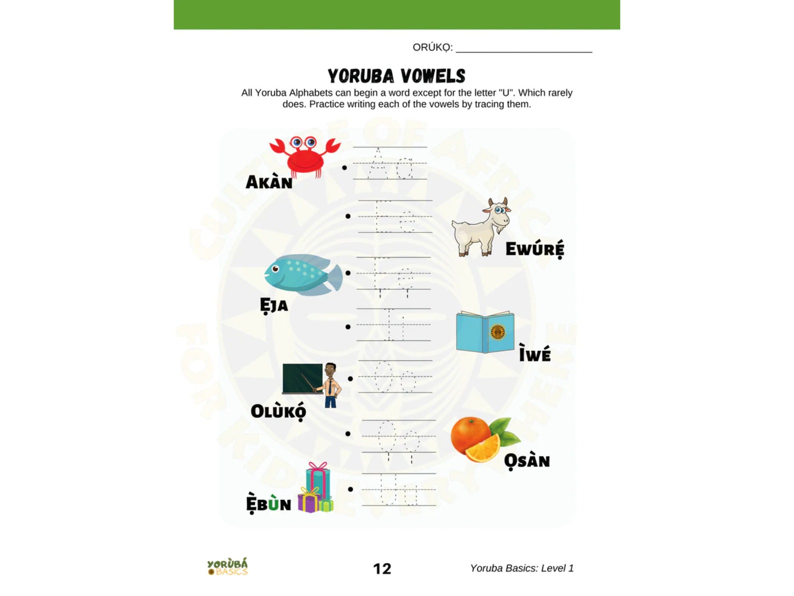 Yoruba Basics, Yoruba Basics Workbooks for Beginners, Yoruba Culture ...
