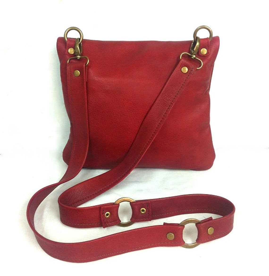 Beautiful One of A Kind Red Leather Bag/ Clutch. Soft Leather. - Etsy