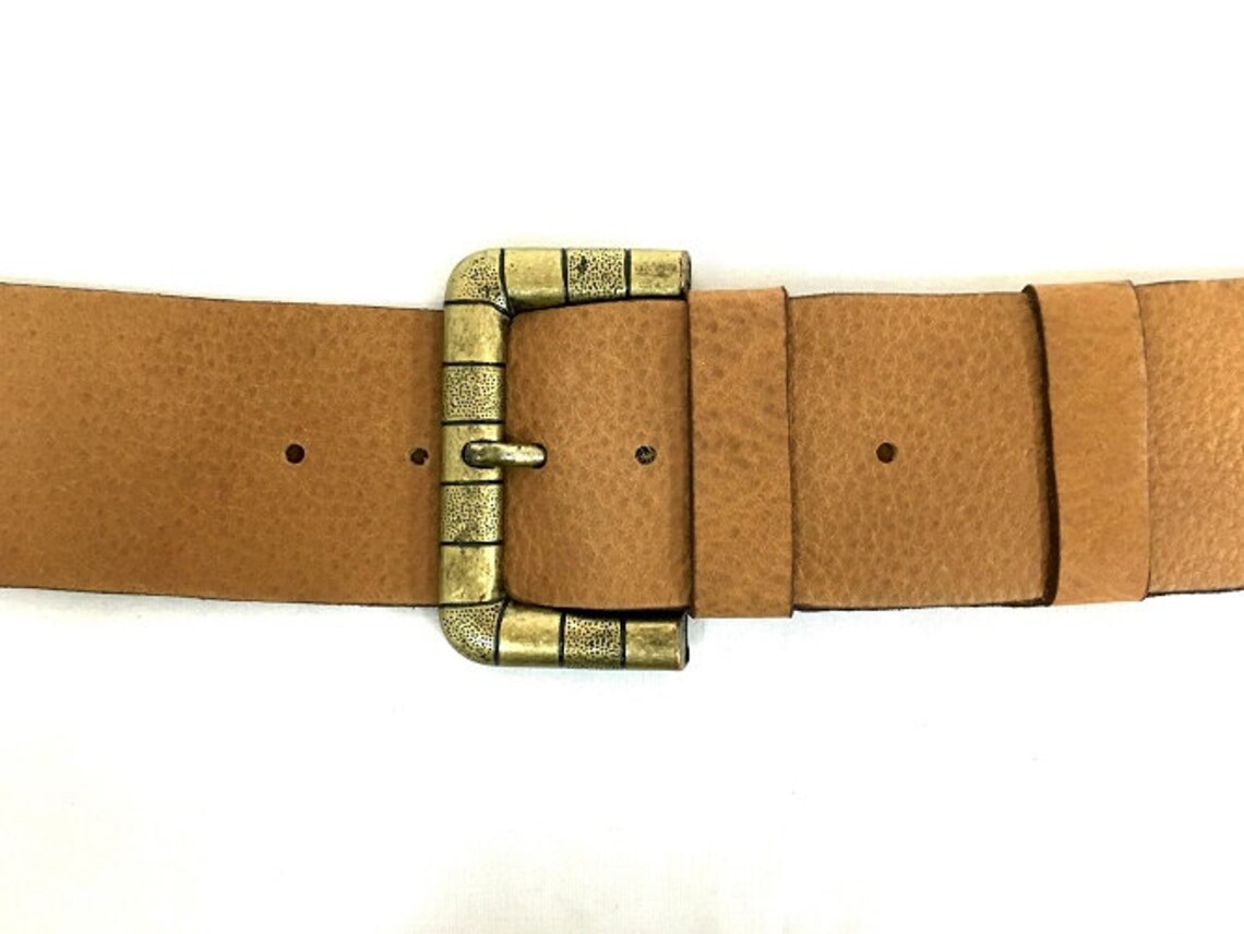 Handcrafted, Women's Camel Color Wide Leather Belt. Soft & Lightweight ...