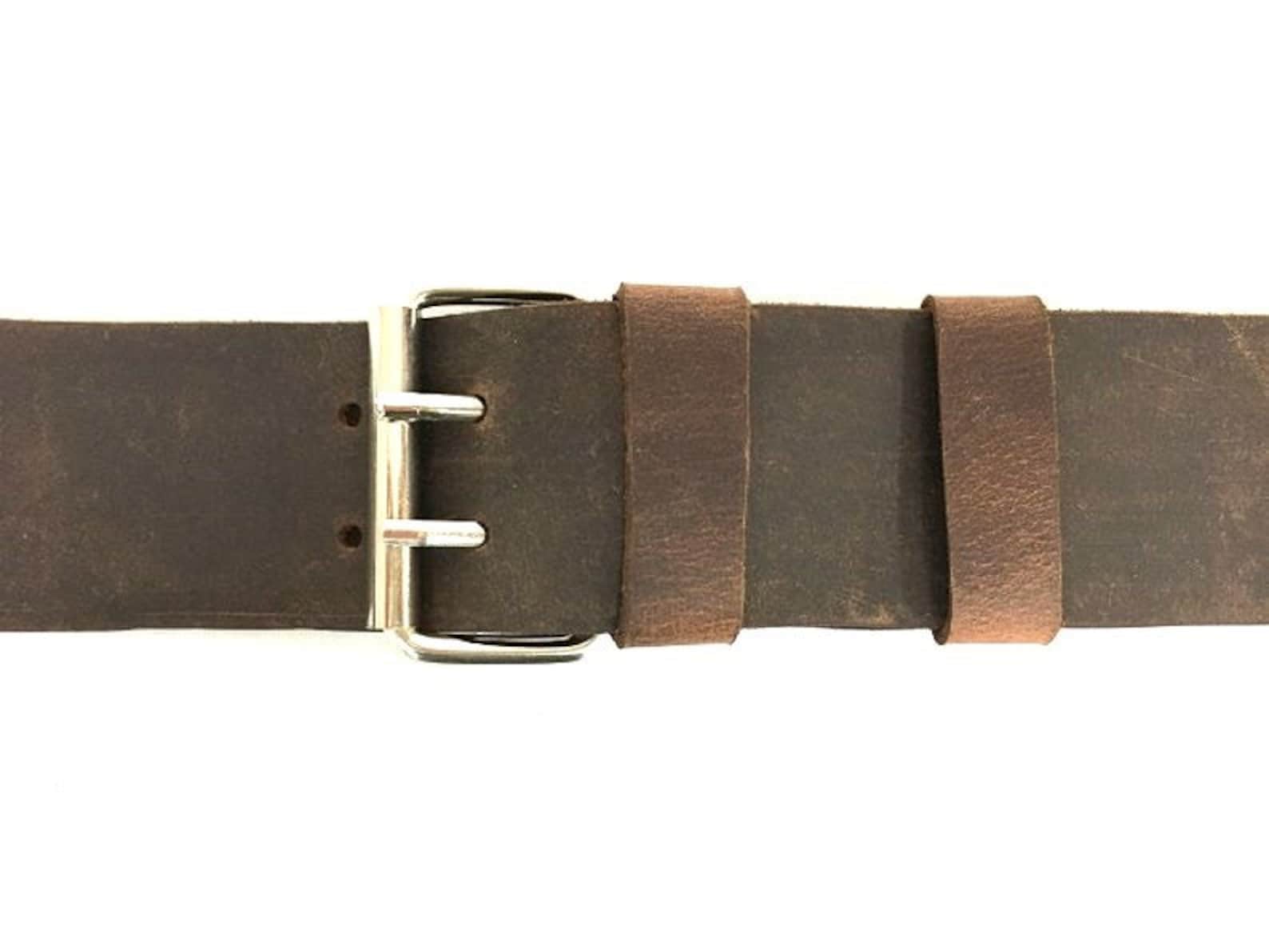 2 Inch Wide Brown Soft Leather Belt for Men. Silver Tone - Etsy