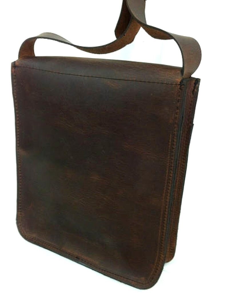 Handcrafted Brown Leather Bag. Small Size Messenger Bag. - Etsy