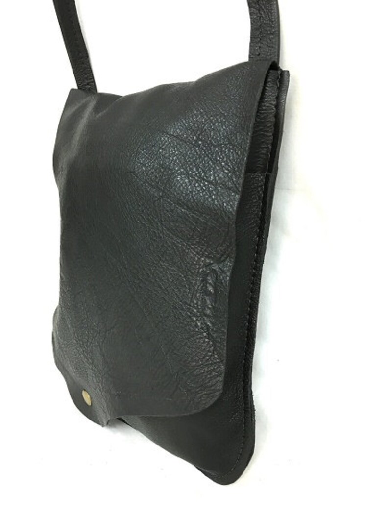 Classic Handcrafted Small Black Leather Bag. Evening/ Everyday Bag ...
