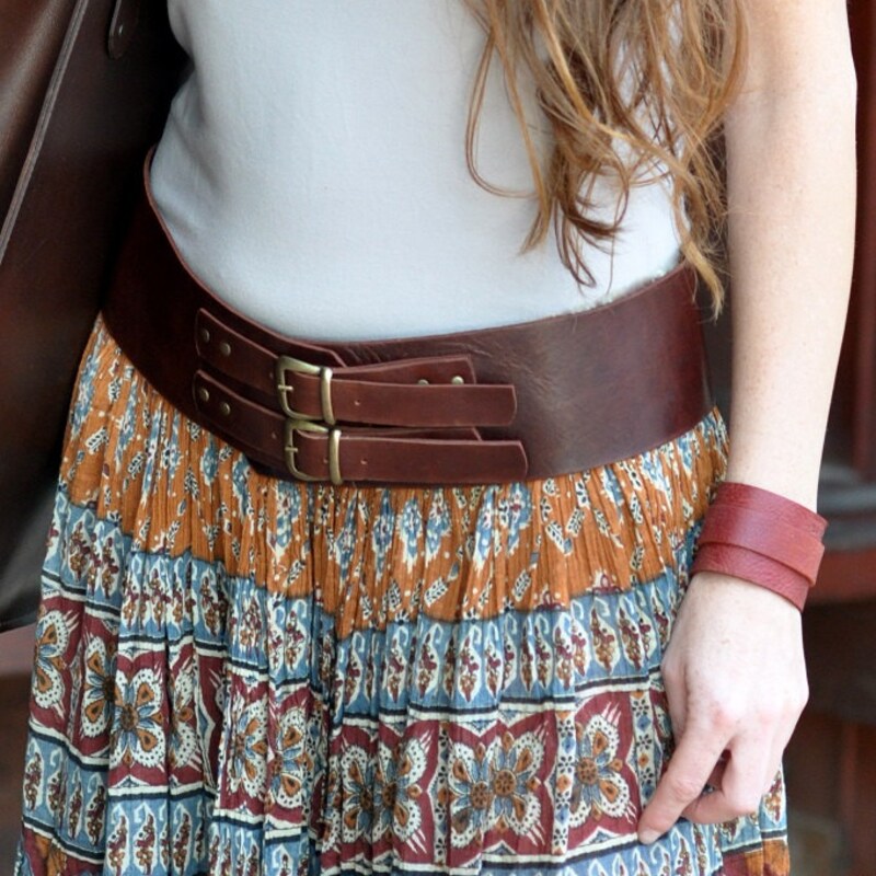 Wide Leather Belt - Etsy