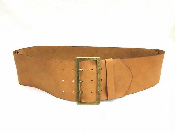 Camel Color Leather Belt for Women. Wide Leather Belt. Upper | Etsy