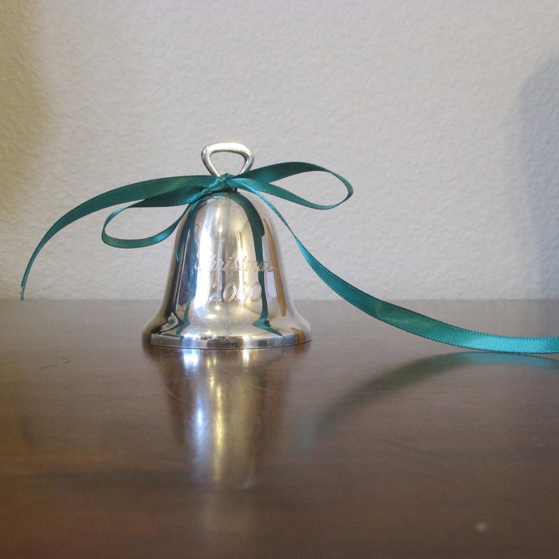 Silver Bell Ornament - Etsy