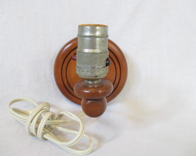 Antique Wooden Pin up Lamp Vintage 1950s Accent Lamp Original Finish ...