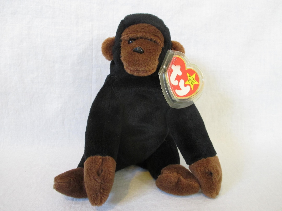 Ty Beanie Babies Plush Monkey Black and Brown Original Tag 1996 Congo ...