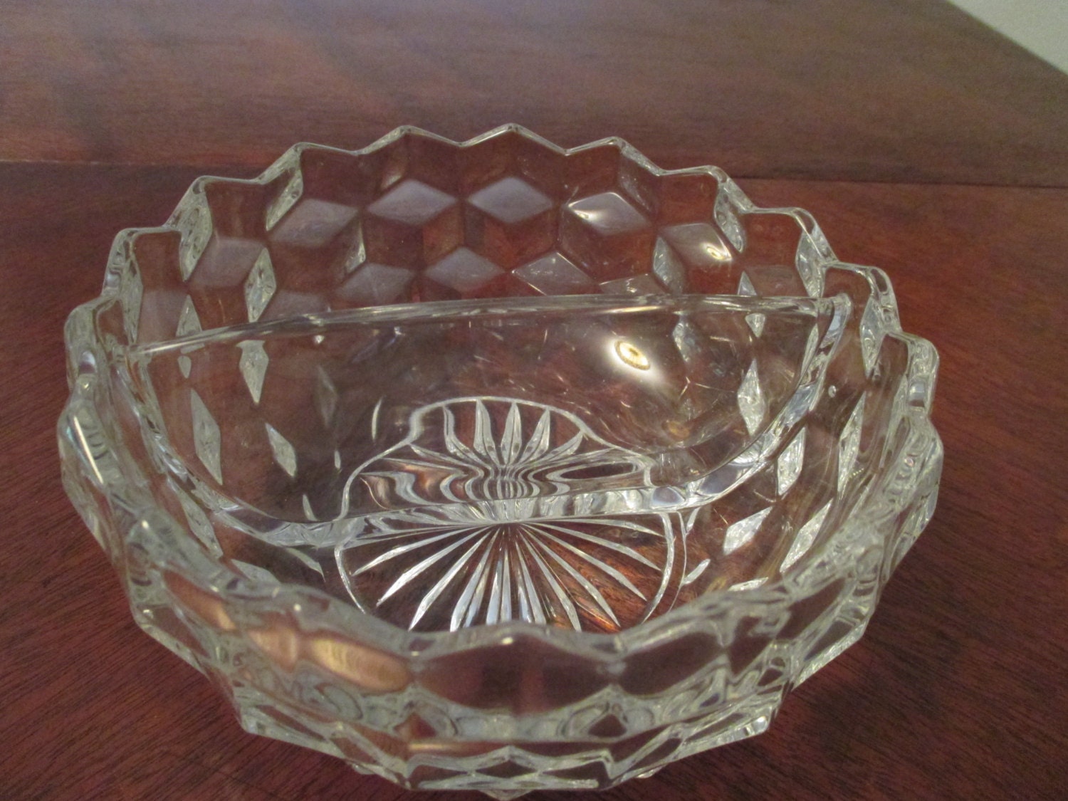 Vintage Fostoria Glass Mayonnaise Condiments Divided Bowl Fostoria ...