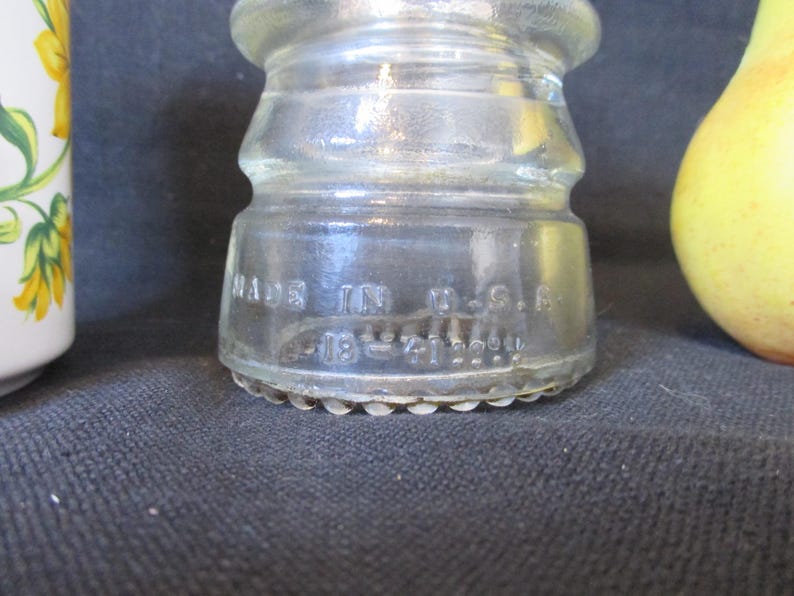 Vintage Glass Insulator Clear Glass Hemingray - 10 Made in U.S.A. 83-42 ...