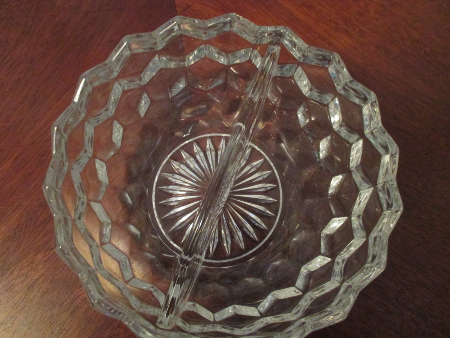 Vintage Fostoria Glass Mayonnaise Condiments Divided Bowl Fostoria ...