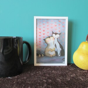 Jacob the Cat Vintage Postcard Sven Hartmann Swiss Cartoonist Framed ...