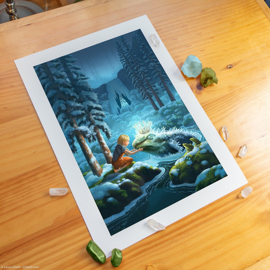 Frozen Kiss Print - Frog Prince Art Frog Princess Frog Artwork the ...